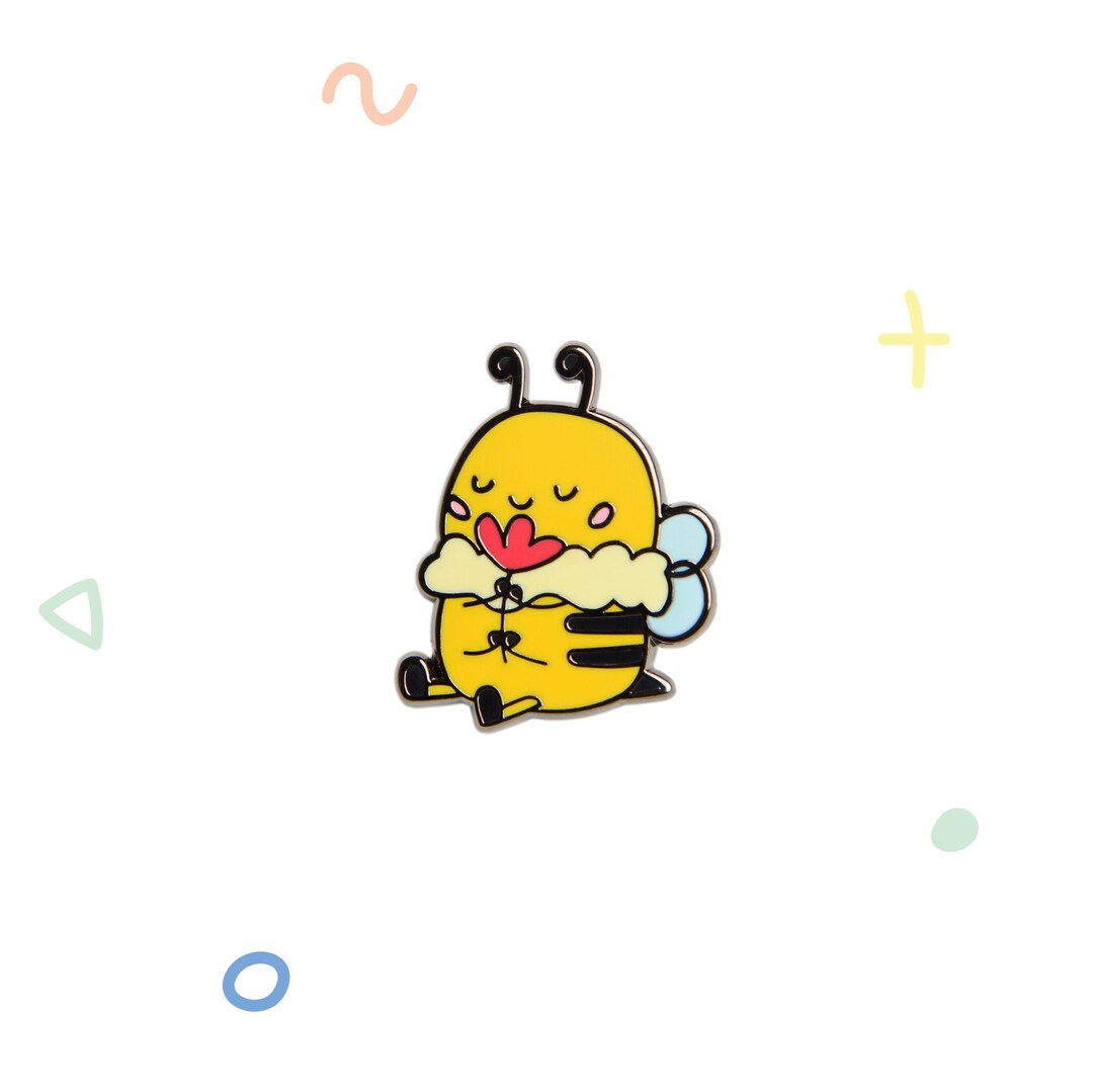 Mini Bee Enamel Pin | Cute Hard Enamel Pin | Flower | Be Happy ...