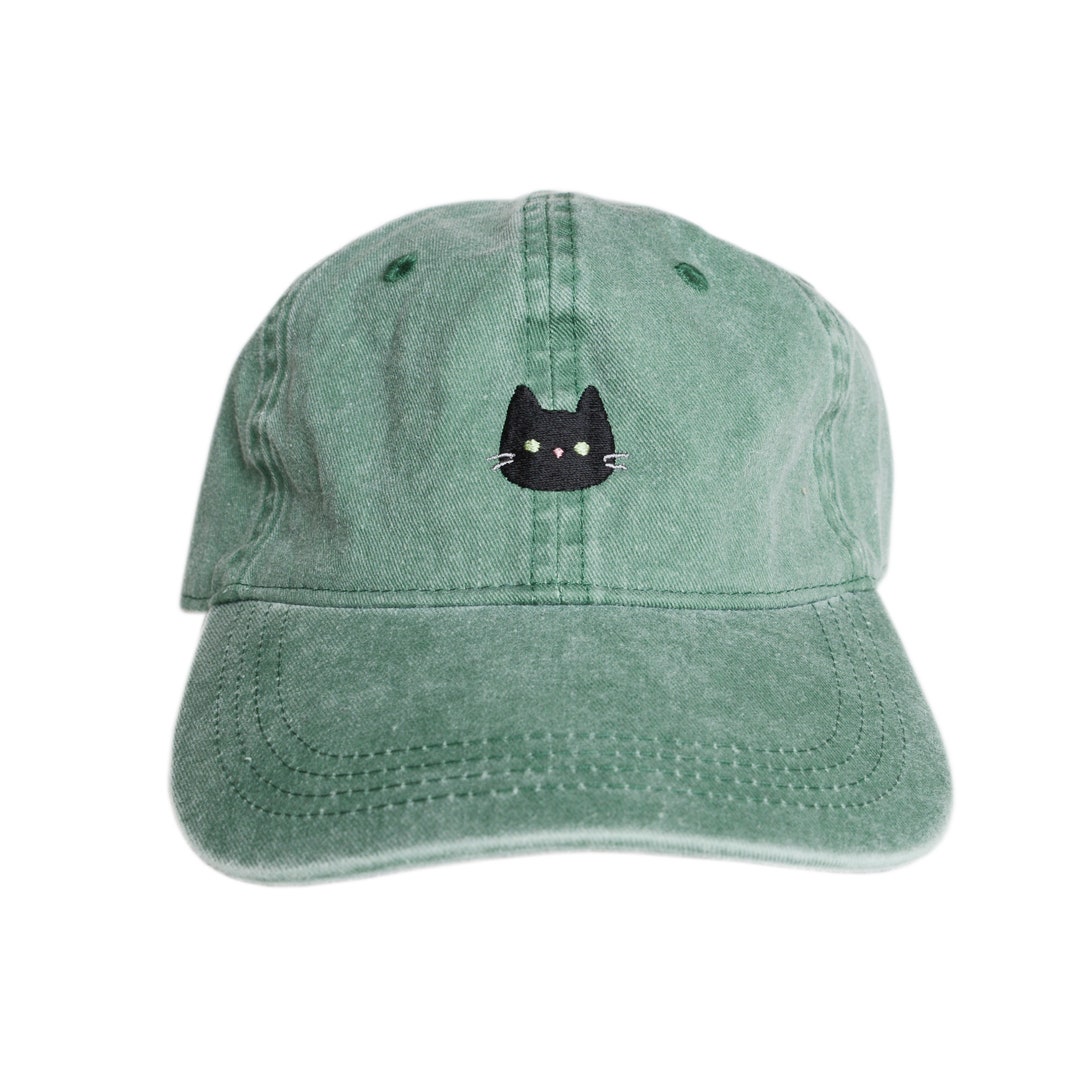 Embroidered Black Cat Hat | Custom Colors | Unisex | 6-panel Adjustable ...