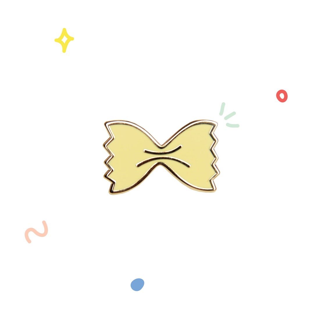 Bow Tie Pasta Enamel Pin | Cute Hard Enamel Pin | Food Pin | Noodles ...