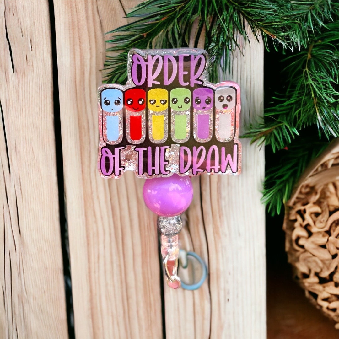 Order of the Draw Badge Reels, Phlebotomy, Blood Draw, Phlebotomist ...