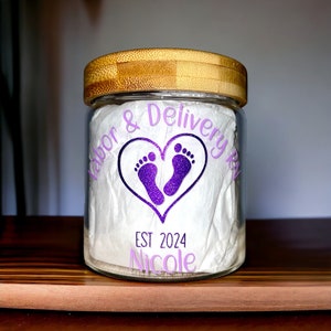 Personalized Labor and Delivery Tracking Jar With Beads, L&D, OB Nurse ...