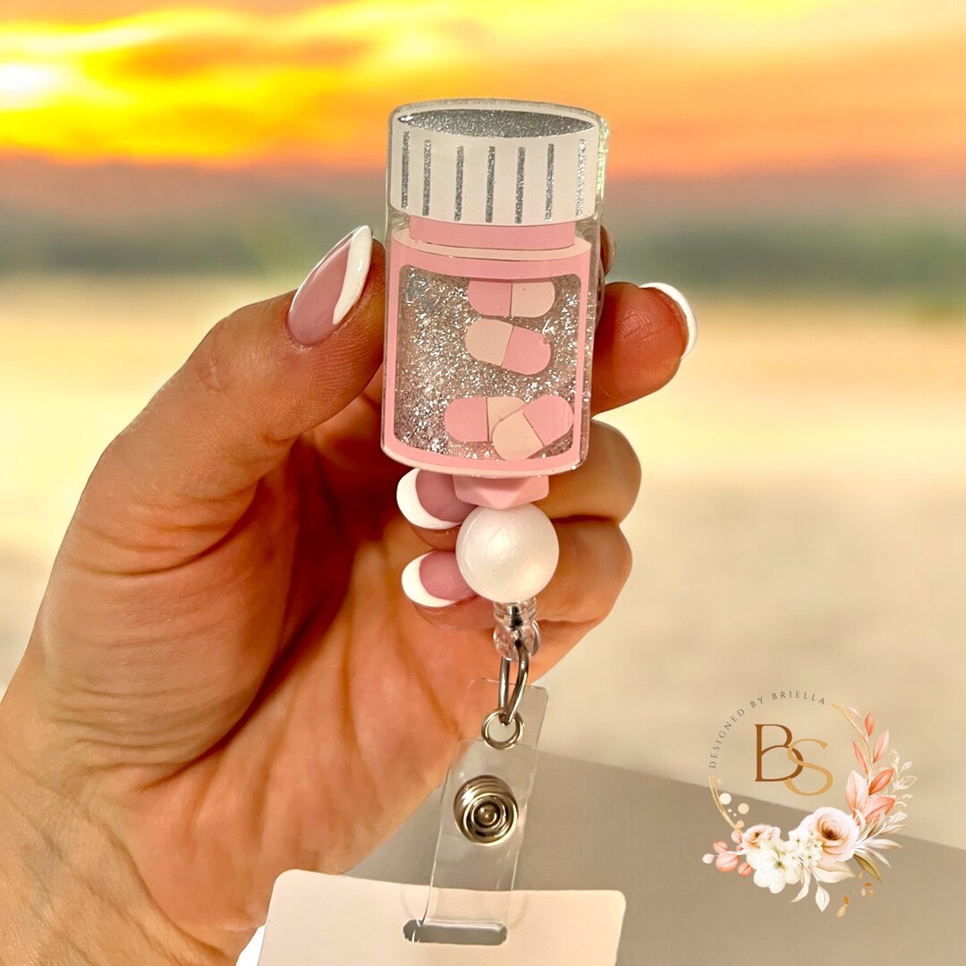 Shaker Medication Badge Reel, Bottle Service, Prescription, Pharmacy ...