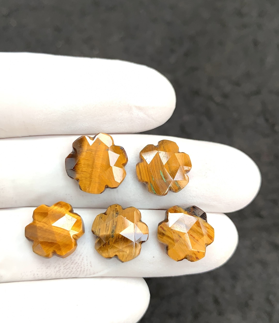 Tiger Eye Gemstone Natural Tiger Eye Rose Cut Flower Shape - Etsy