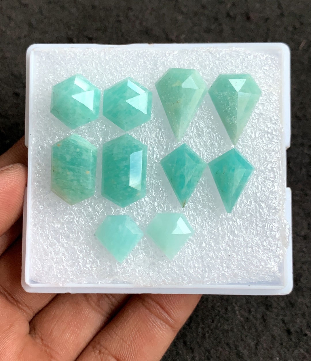 Amazonite Gemstone Natural Amazonite Step Cut Pair Fancy Shape Gemstone ...