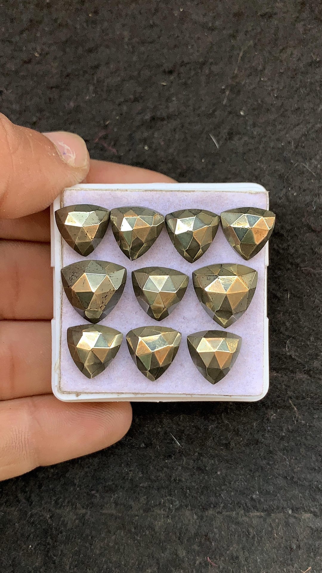 Natural Pyrite Rose Cut Trillion Shape Cabochons High Quality Loose ...
