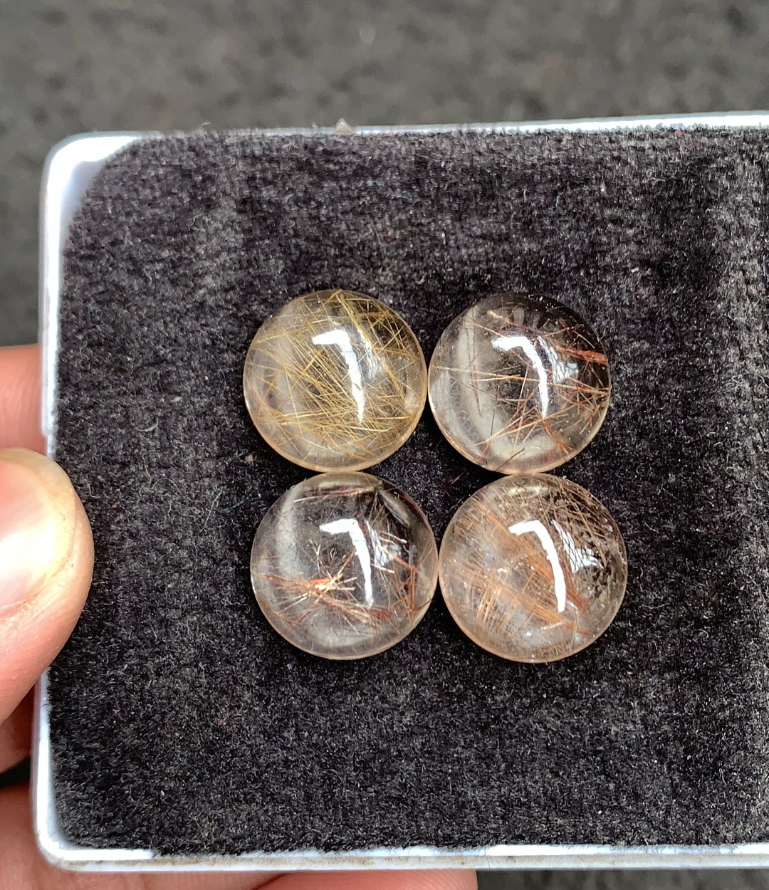 Amazing Natural Golden Rutilated Quartz Smooth Round Shape Cabochons ...