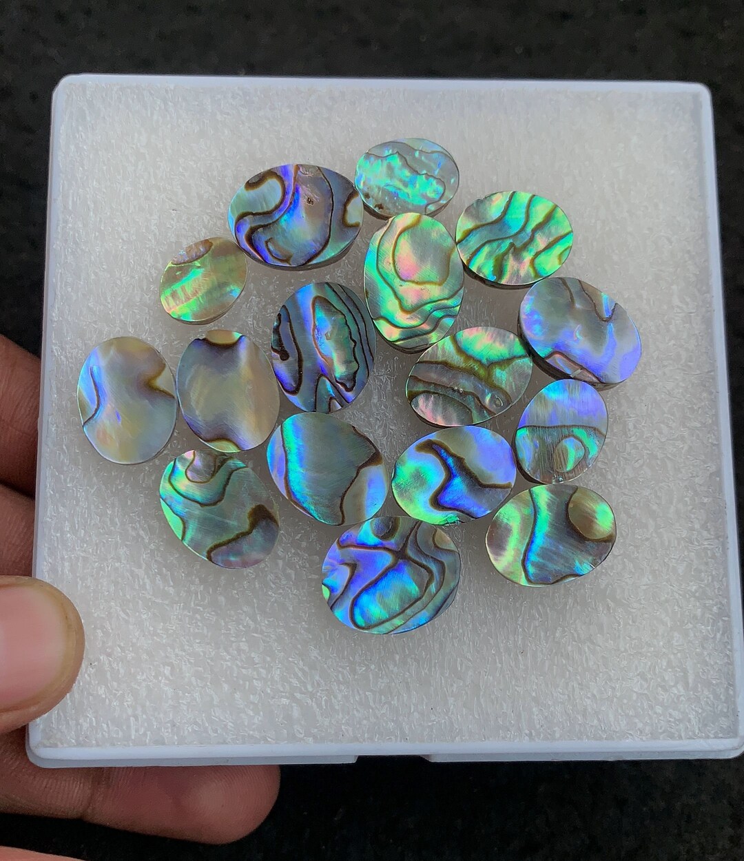 Amazing Natural Abalone Shell Pearl Doublet Smooth Oval Shape Cabochons ...
