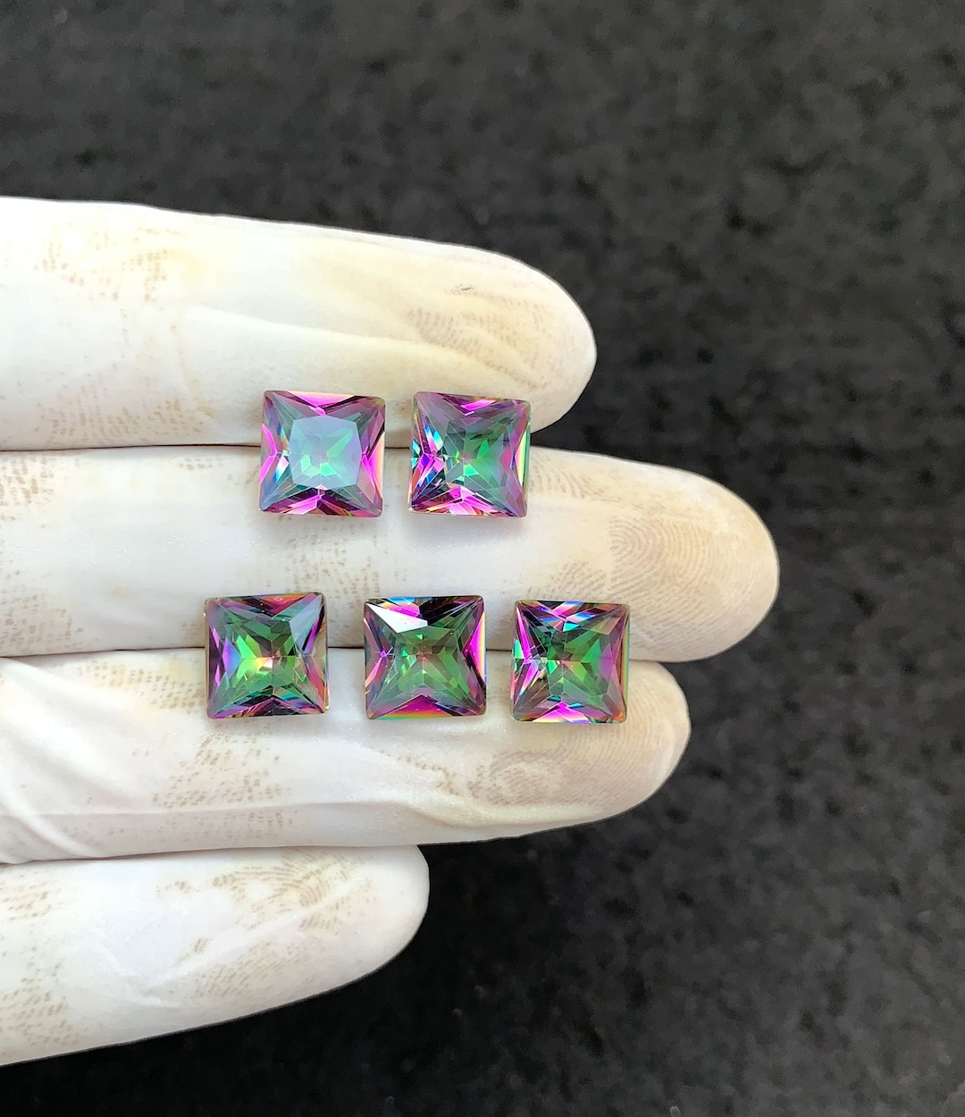 Mystic Topaz Gemstone Natural Mystic Topaz Faceted Cut Cushion Shape ...