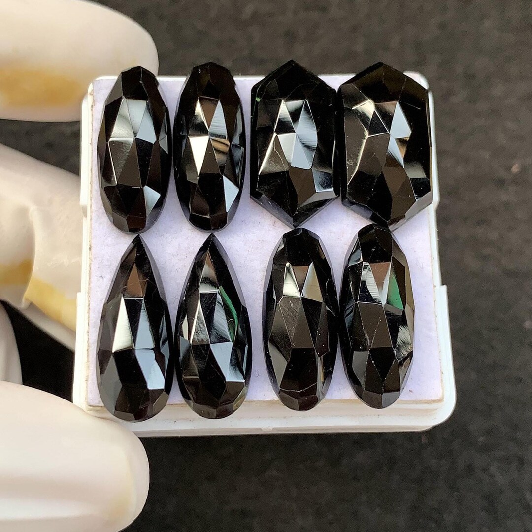 Black Spinal Gemstone-black Spinal Rose Cut Cabochon-black Spinal Mix ...