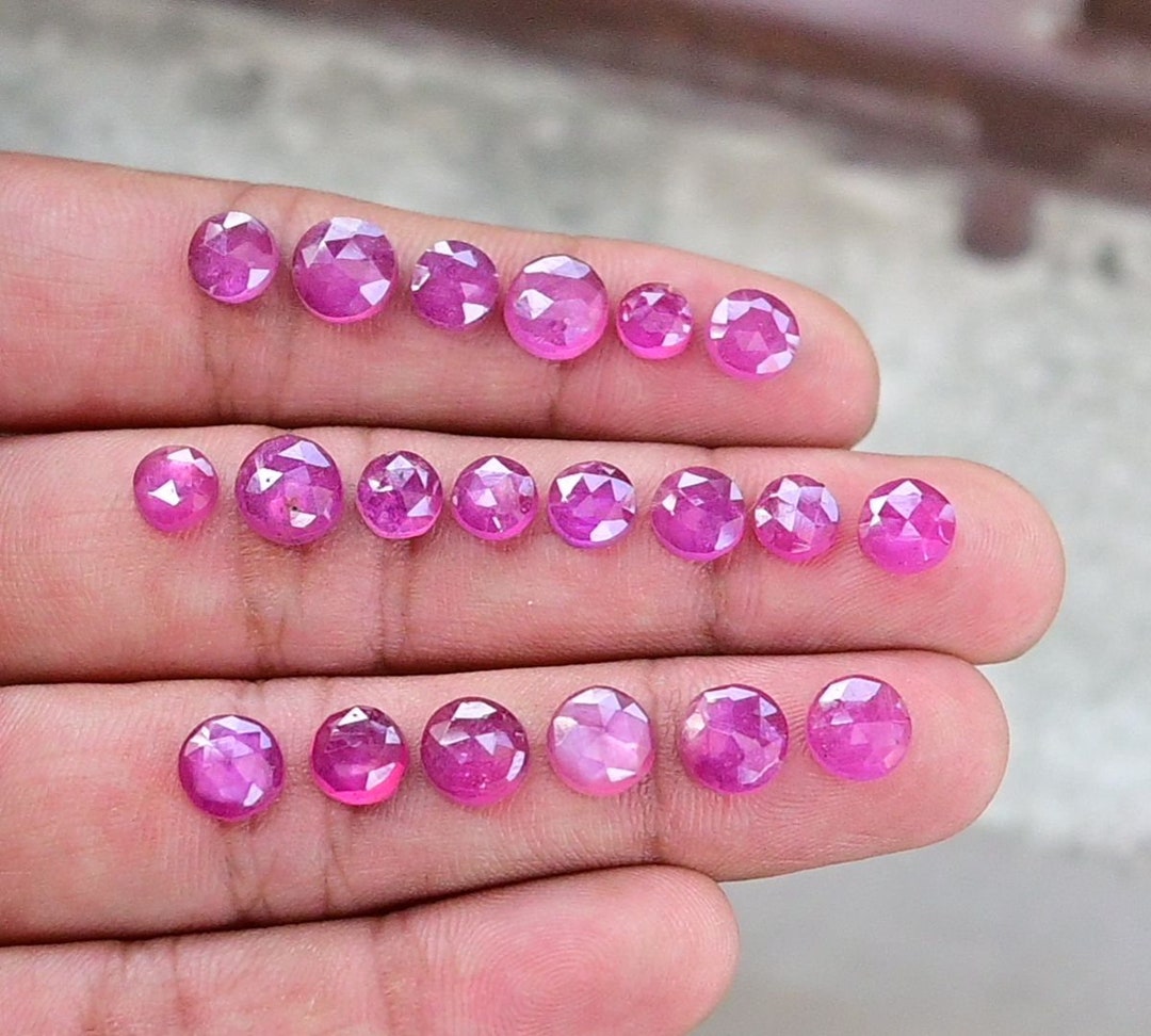 Pink Sapphire Gemstone Natural Pink Sapphire Rose Cut Round - Etsy Sweden