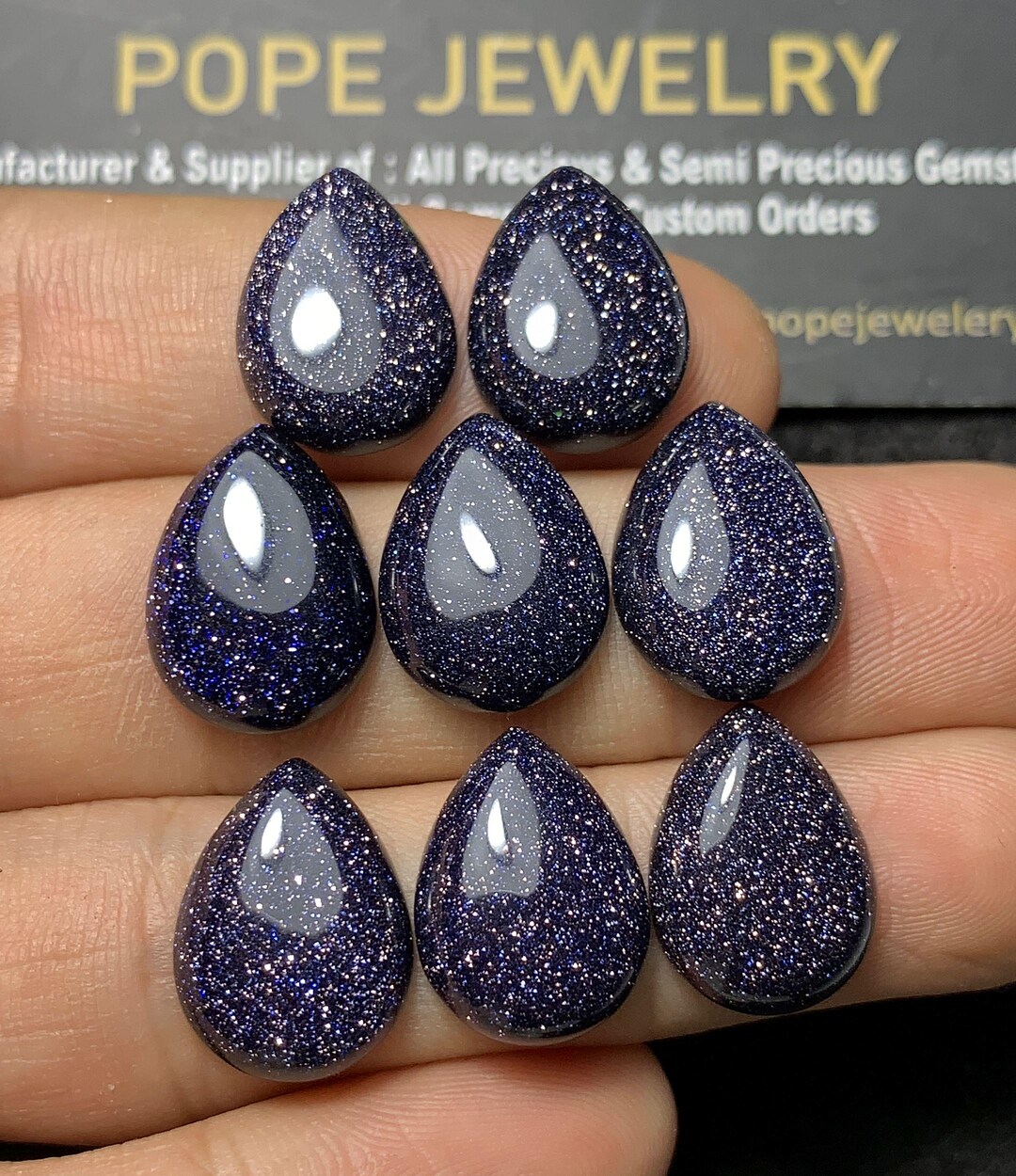 Natural Blue Sandstone Smooth Pear Cabochon High Quality Loose ...