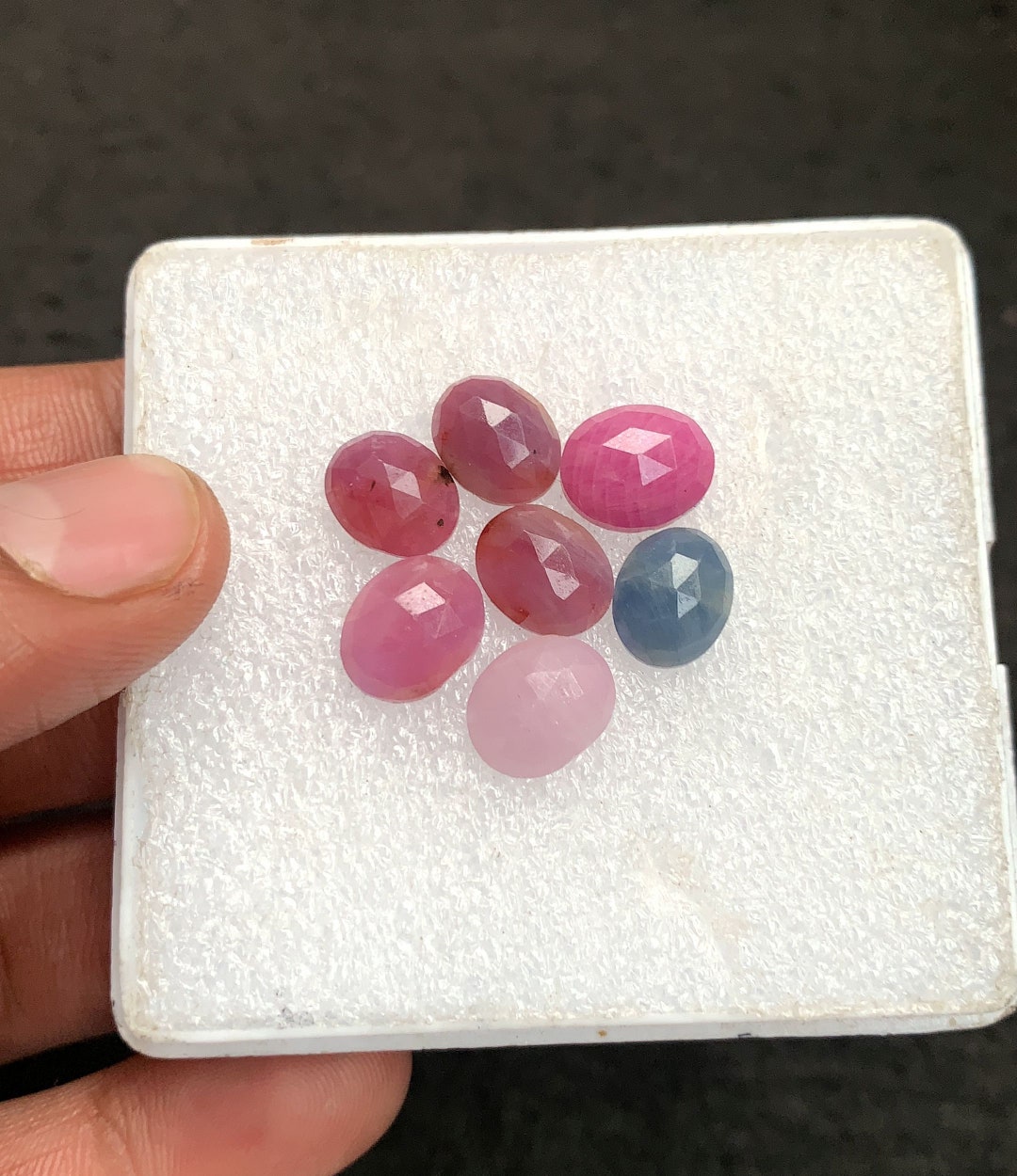 Multi Sapphire Gemstone Natural Multi Sapphire Rose Cut Oval Shape ...