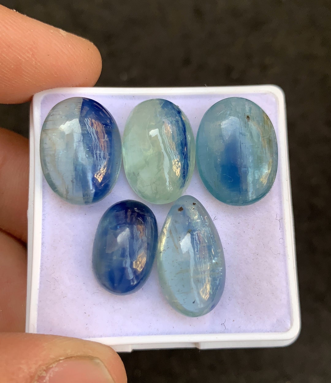 Natural Bio Color Aqua Kyanite Smooth Mix Cabochon High Quality ...
