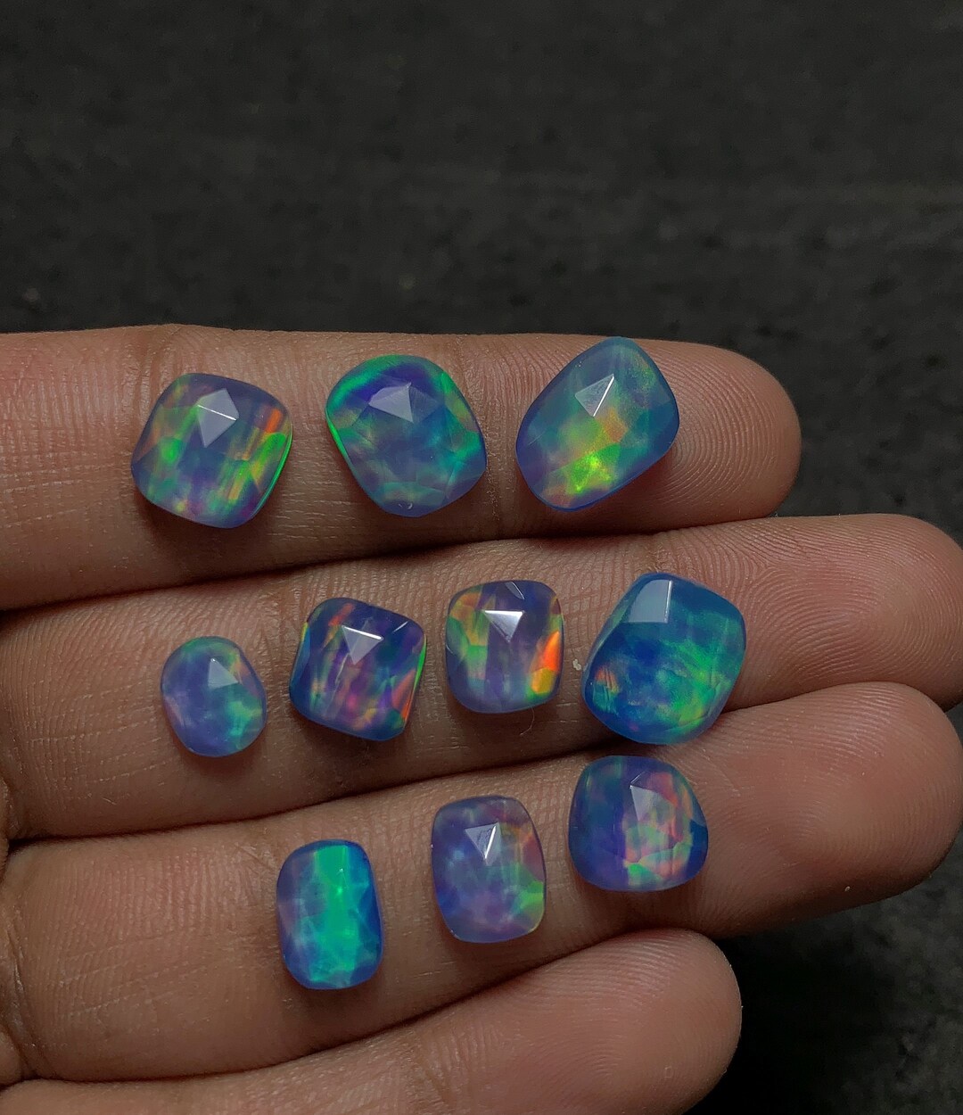 Beautiful Aurora Opal and Crystal Doublet Rose Cut Fancy Shape ...