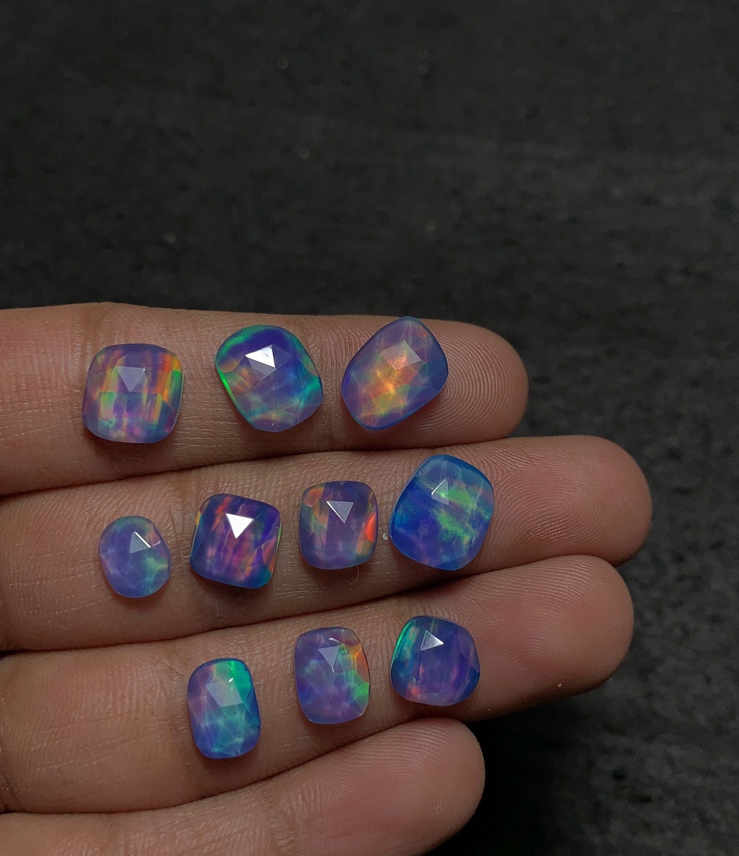 Beautiful Aurora Opal and Crystal Doublet Rose Cut Fancy Shape ...