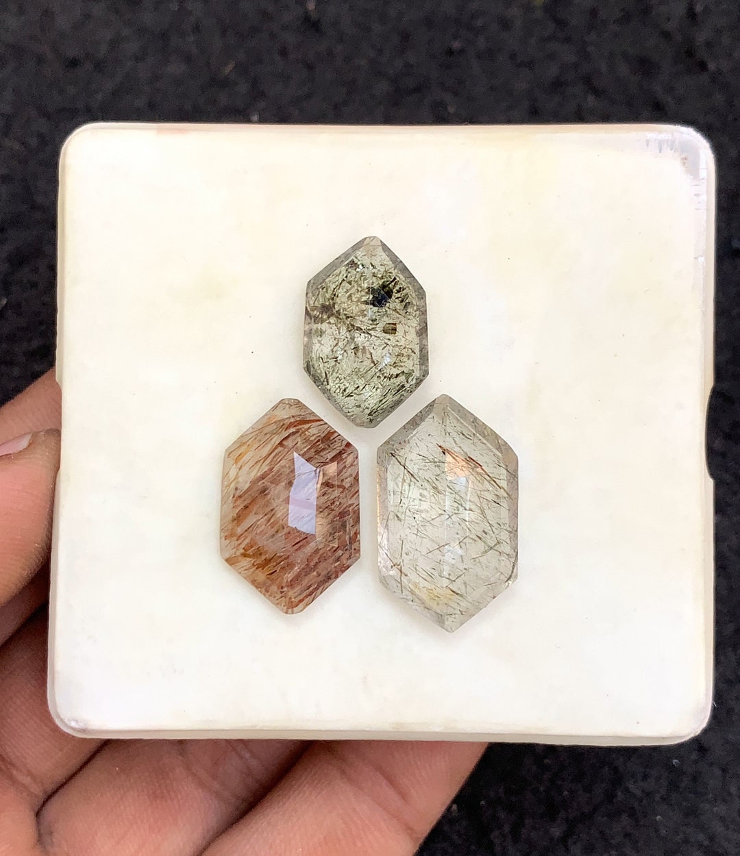 Rutilated Quartz Gemstone Natural Rutilated Quartz Rose Cut - Etsy