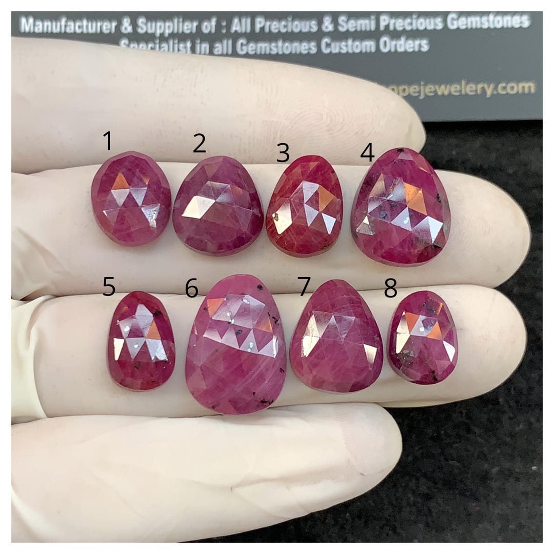Natural Ruby Gemstone Rose Cut Fancy Shape Cabochon High Quality Loose ...