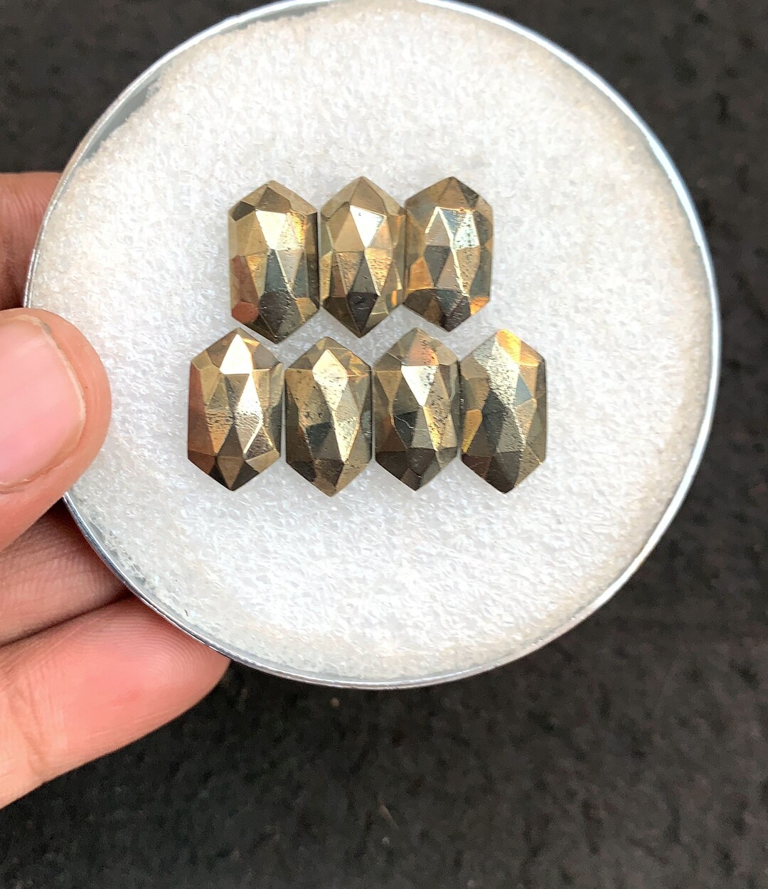 Amazing Pyrite Gemstone Natural Pyrite Rose Cut Hexagon Shape Gemstone ...