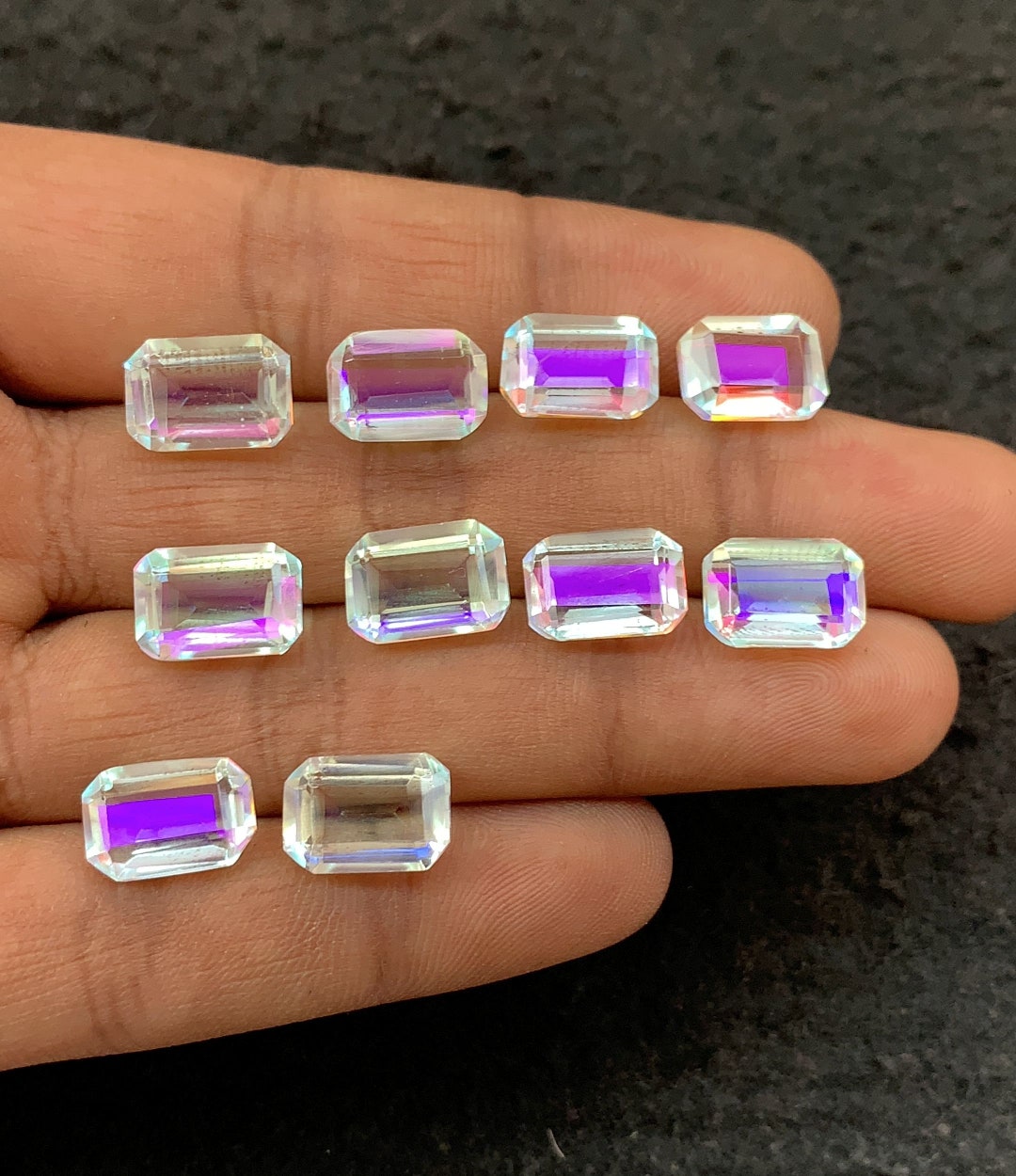 Rainbow Quartz Gemstone Natural Rainbow Quartz Faceted Cut - Etsy