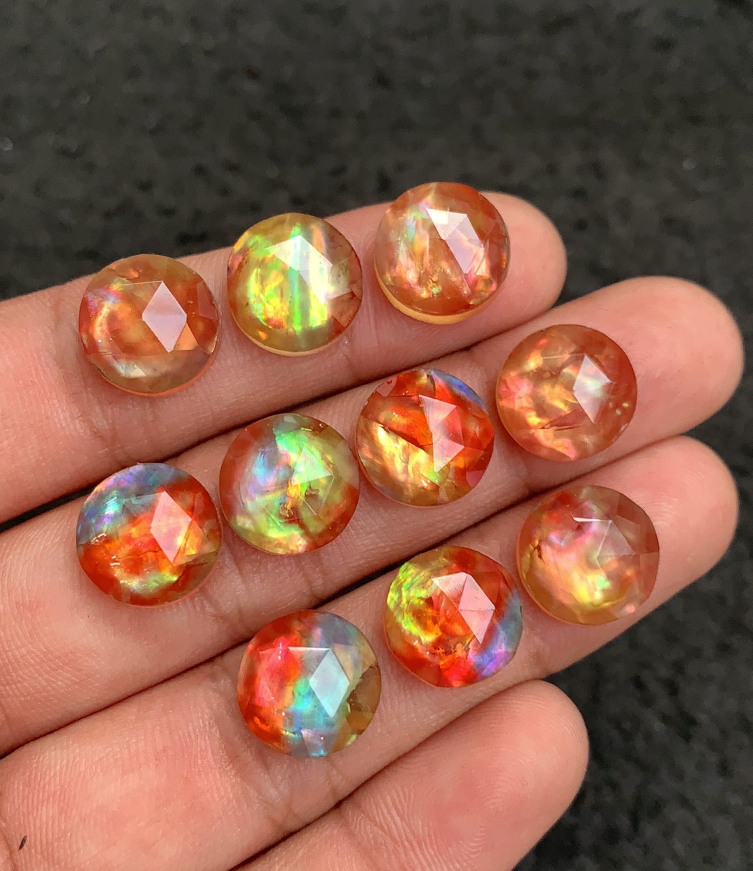 Natural Ammolite & Himalayan Crystal Quartz Doublets Rose Cut - Etsy