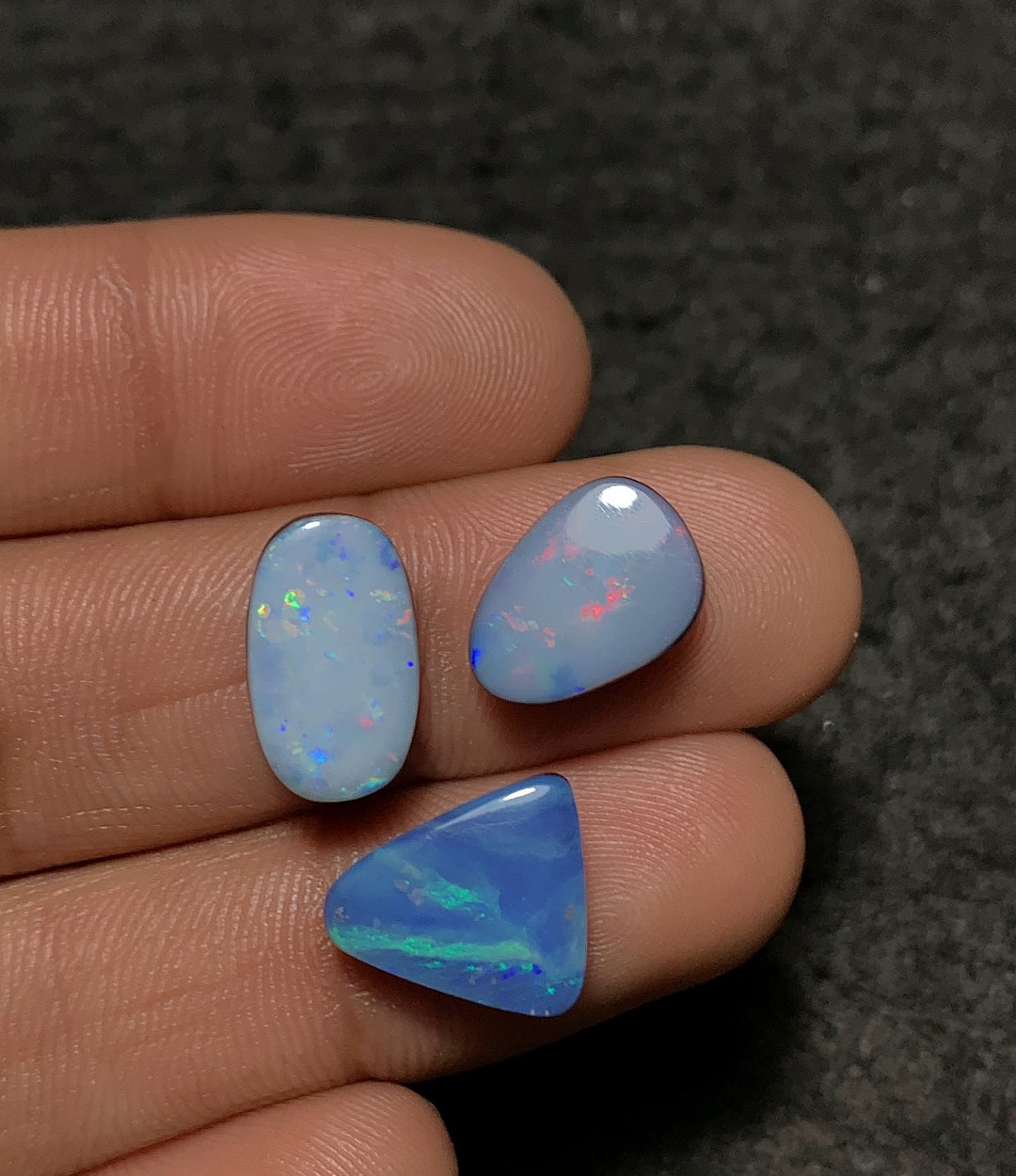 Amazing Natural Australian Opal Doublet Smooth Fancy Shape Cabochons ...