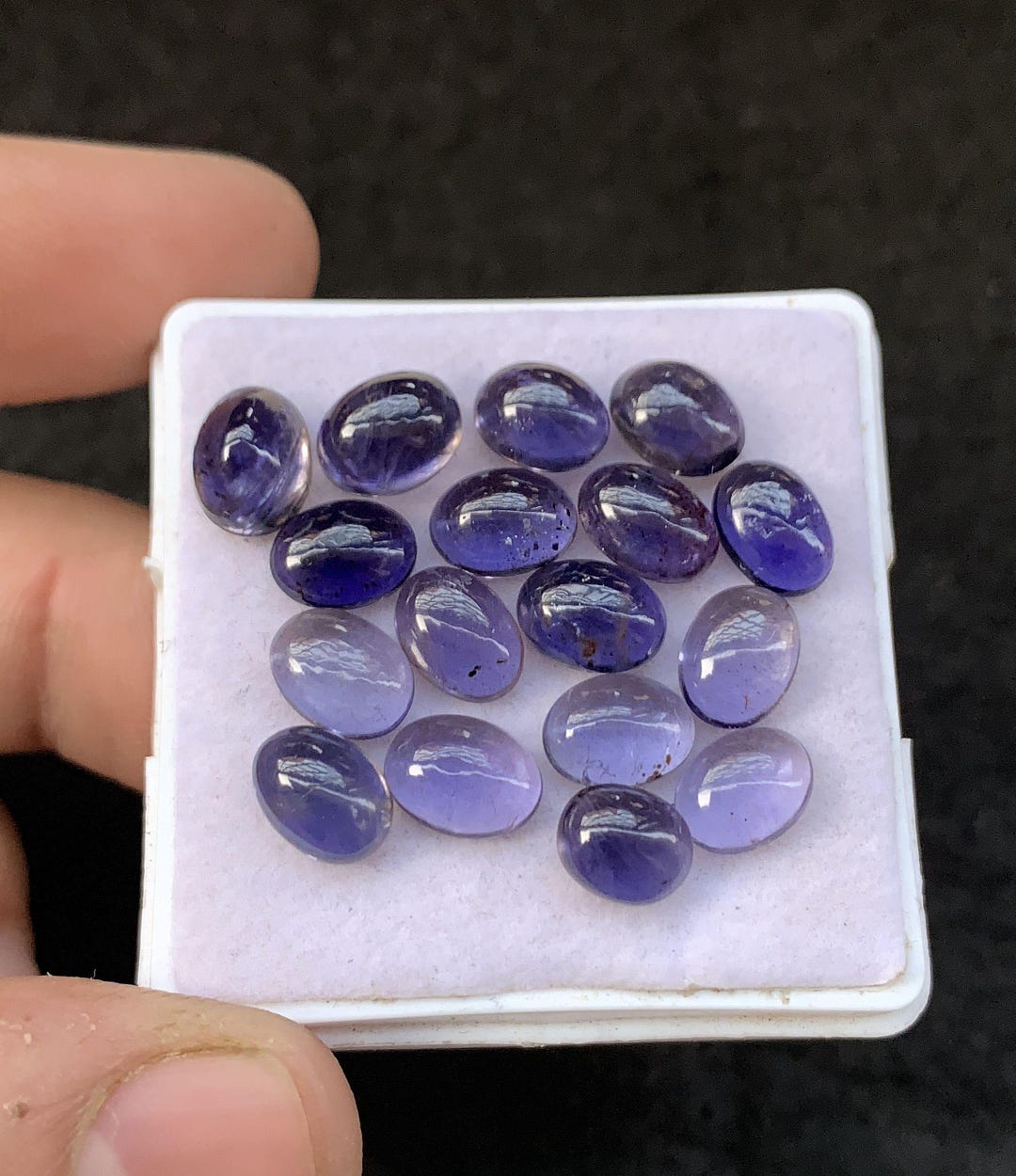 Natural Iolite Gemstone Smooth Oval Shape Cabochon Loose Gemstone for ...