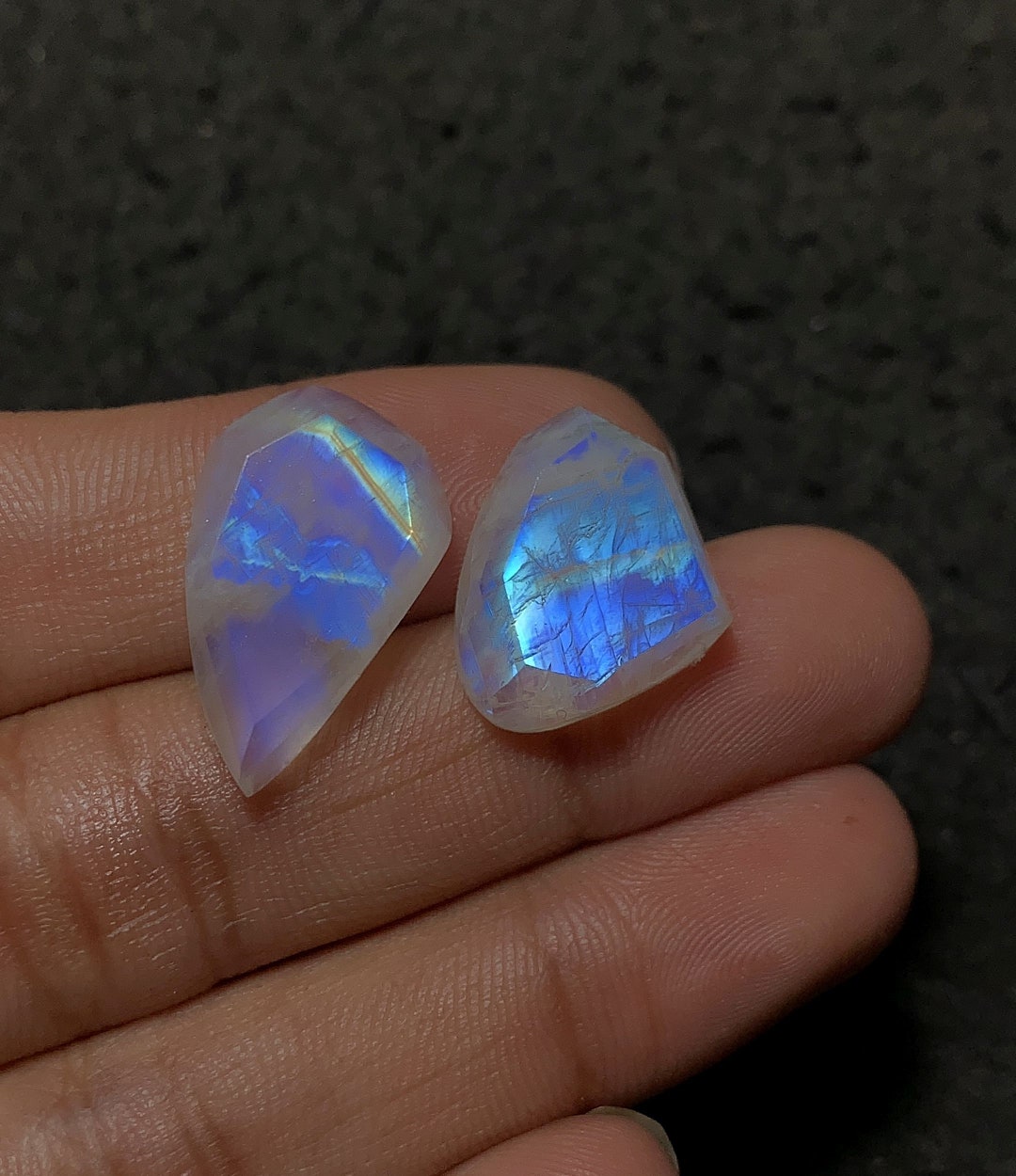 Moonstone Gemstone Natural Rainbow Moonstone Step Cut Mix Shape ...