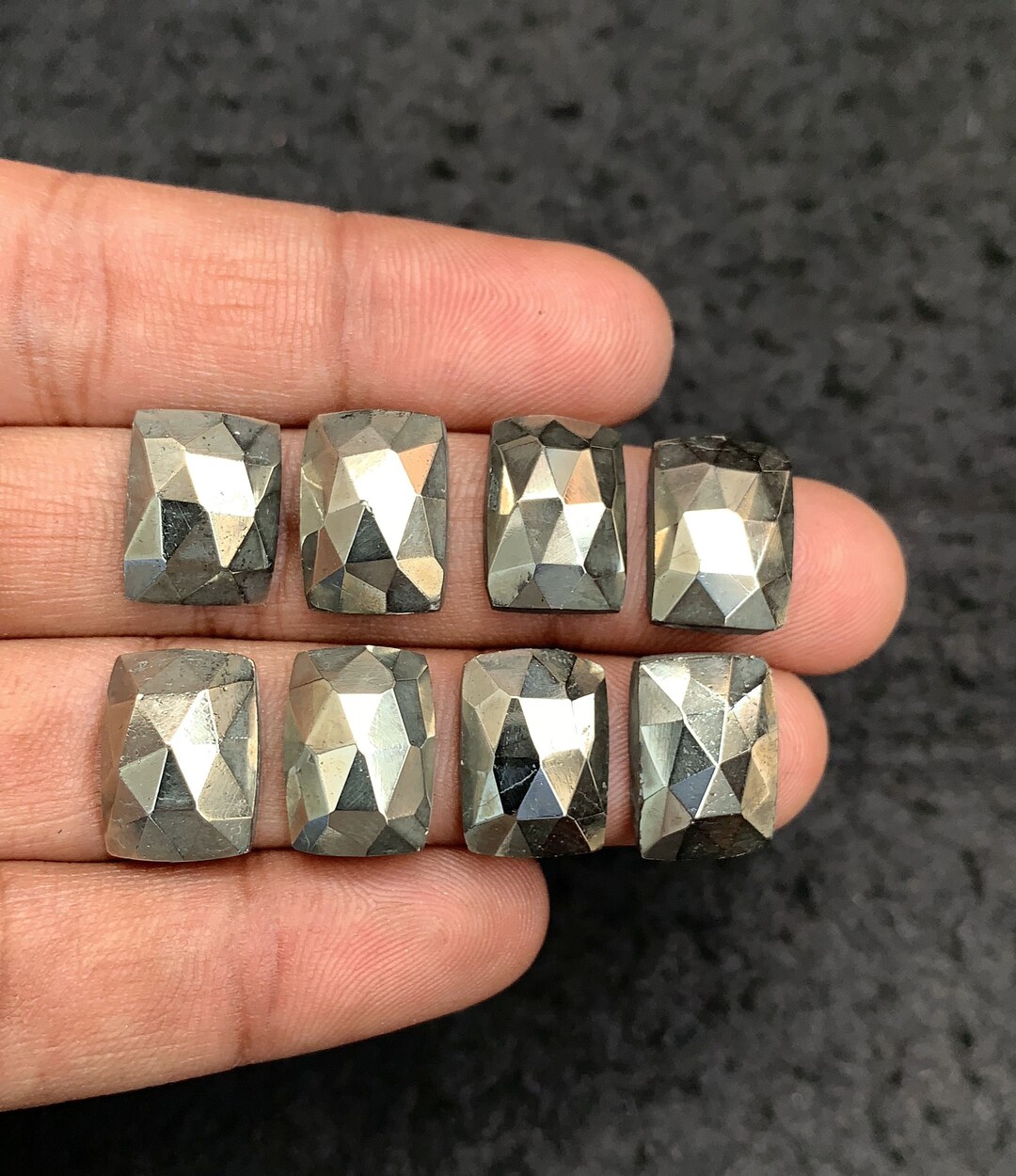 Amazing Pyrite Gemstone Natural Pyrite Rose Cut Rectangle Shape ...