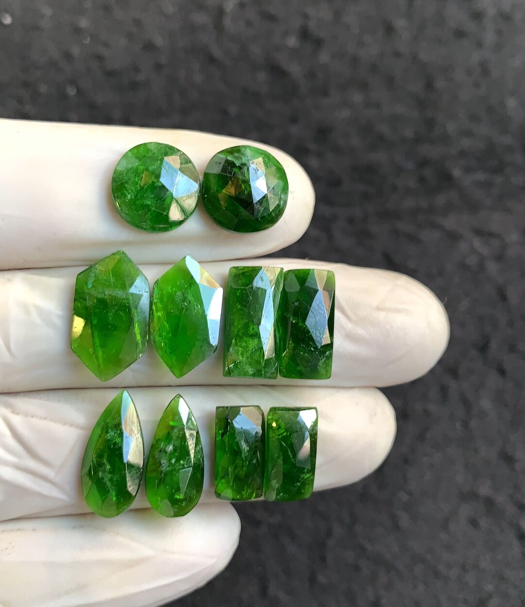 Chrome Gemstone Natural Chrome Rose Cut Pair Mix Shape Gemstone 11-16 ...