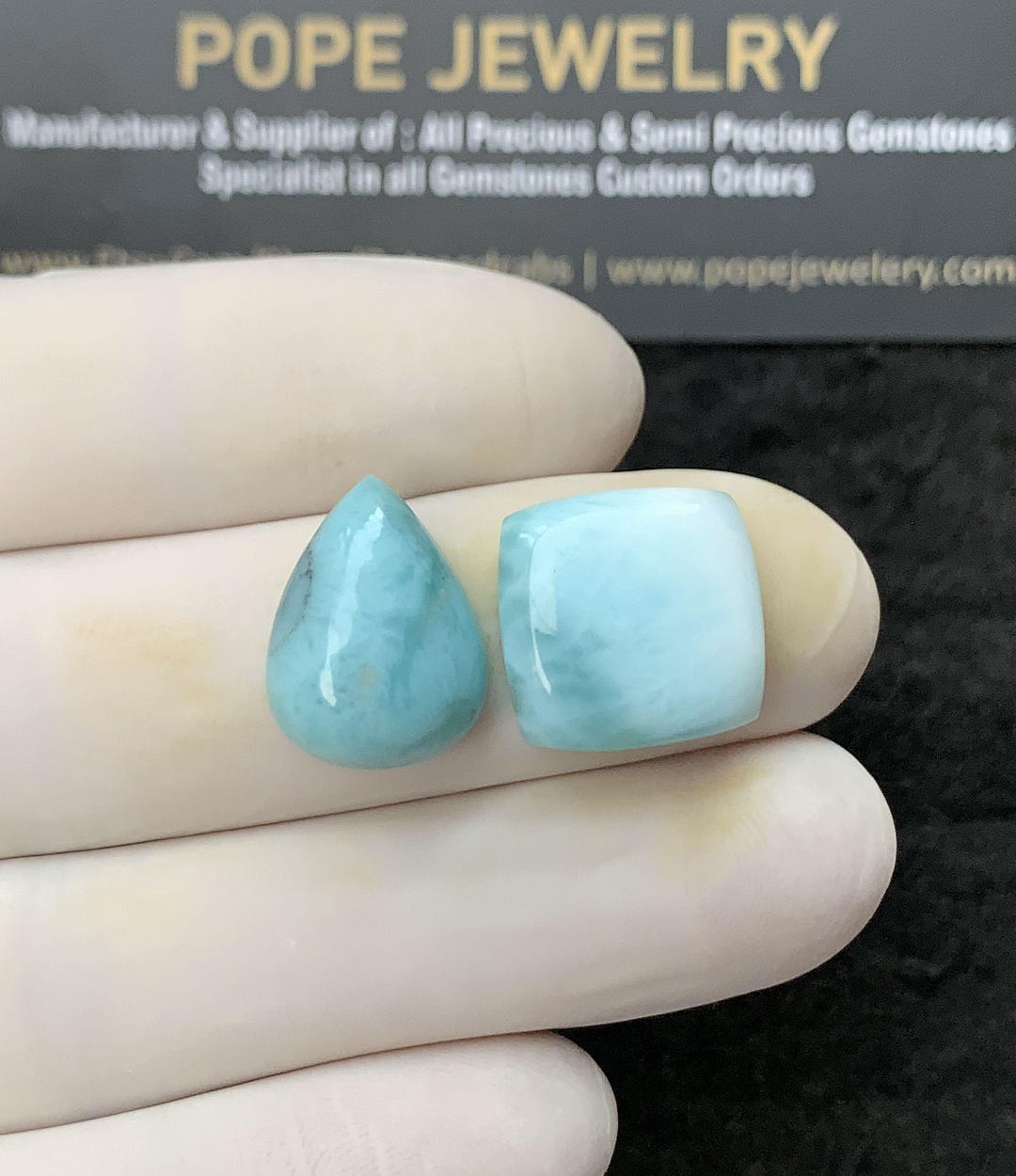 Natural Larimar Gemstone Smooth Mix Shape Cabochon High Quality Loose ...
