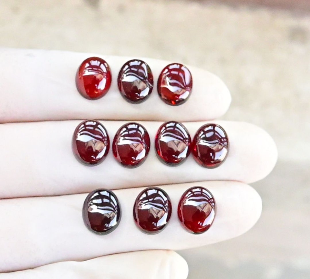 Pyrope Garnet Gemstone Natural Pyrope Garnet Smooth Oval Cabochons ...