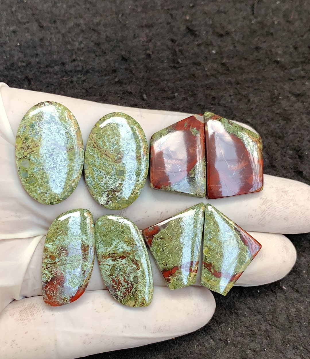 Beautiful Natural Dragon Blood Jasper Smooth Pair Fancy Shape - Etsy