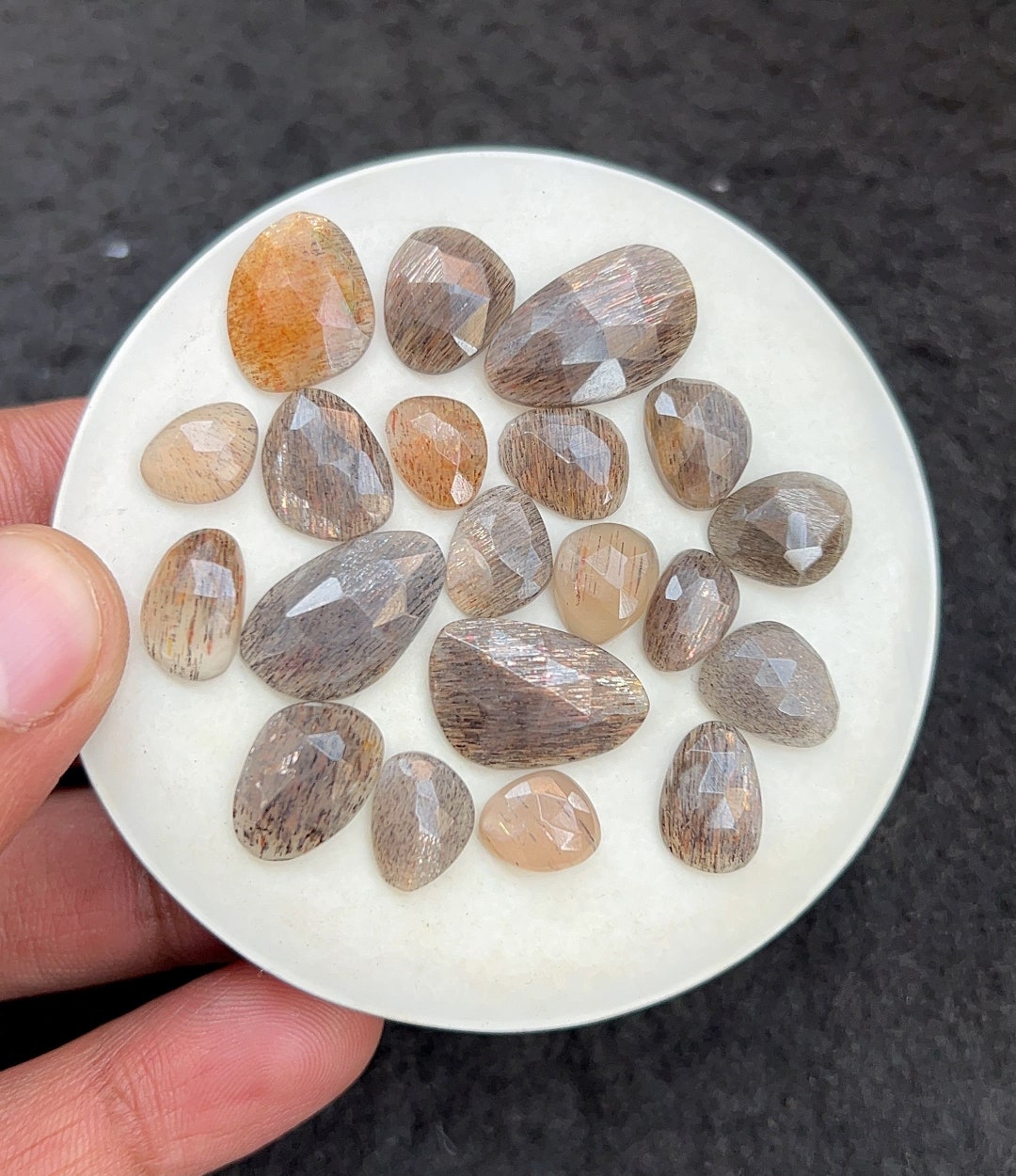 Sunstone Moonstone Gemstone Natural Sunstone Moonstone Rose Cut Fancy ...