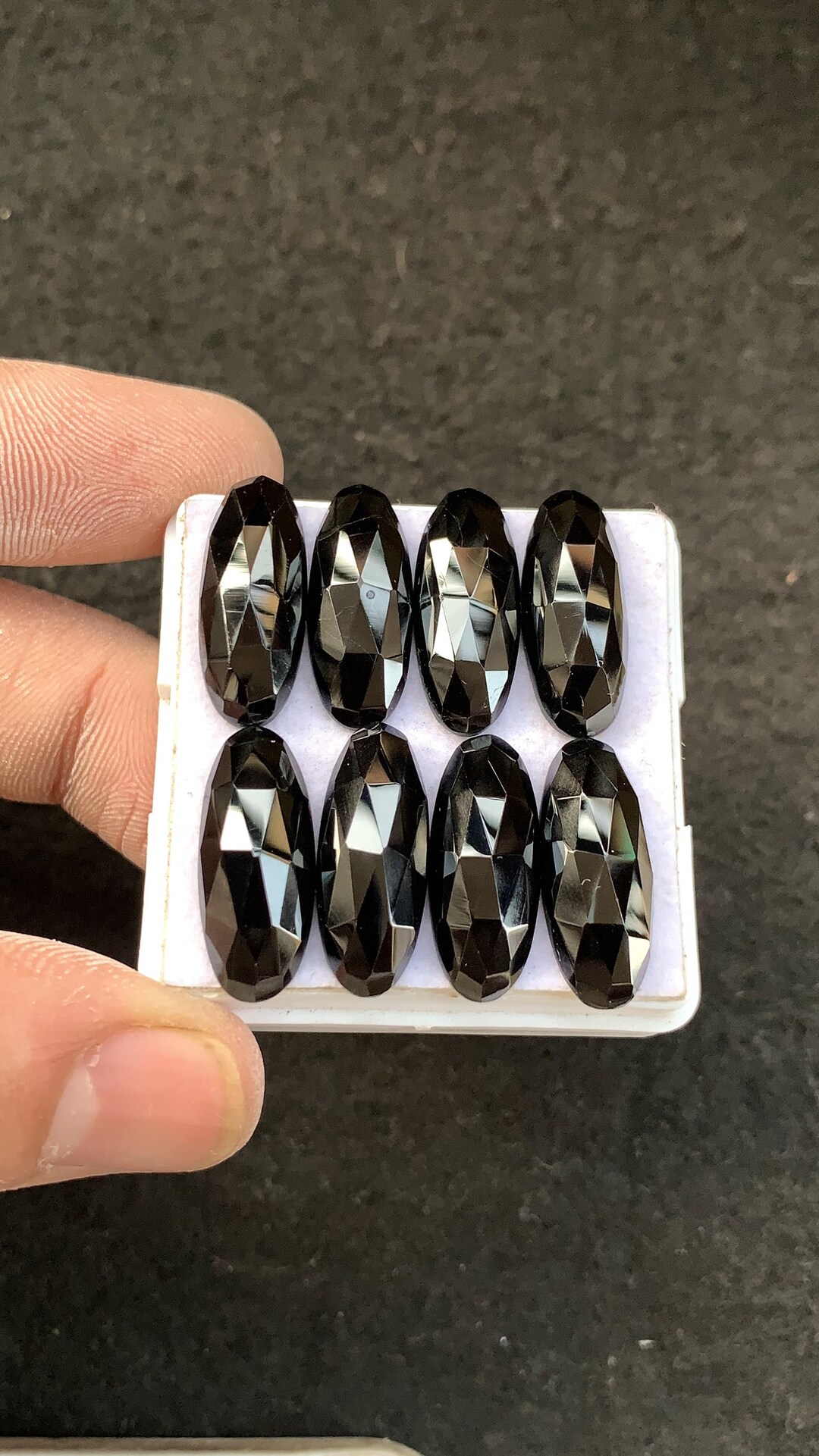 Black Spinal Gemstone-black Spinal Rose Cut Cabochon-black Spinal Oval ...