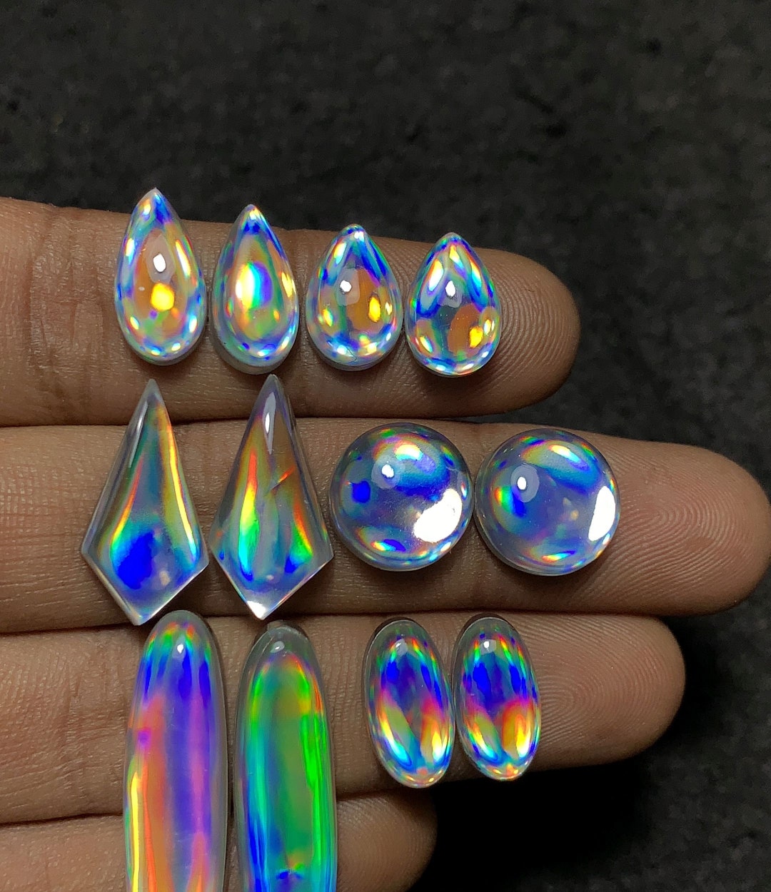 Amazing Beautiful Mystic Rainbow Quartz Smooth Pair Mix Shape - Etsy