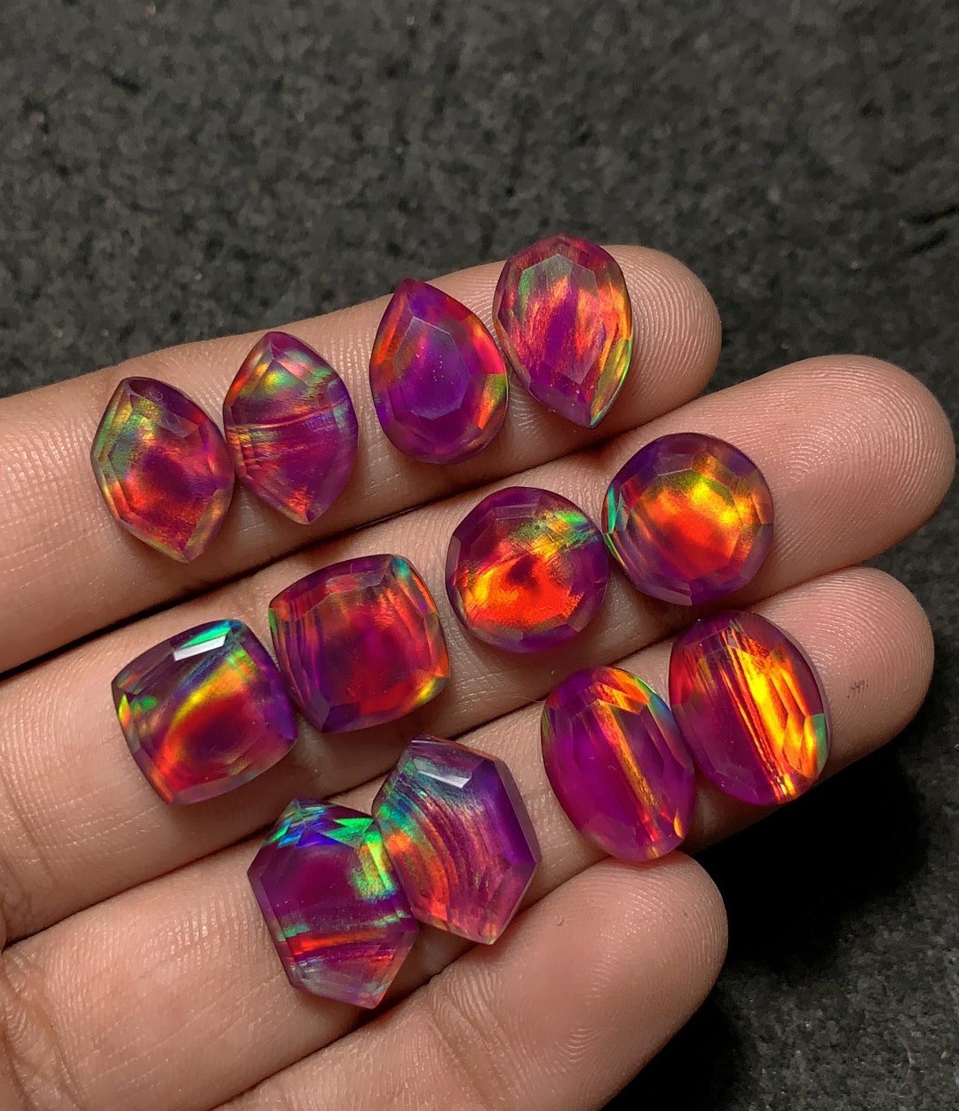 Beautiful Amazing Aurora Opal and Crystal Doublet Step Cut - Etsy