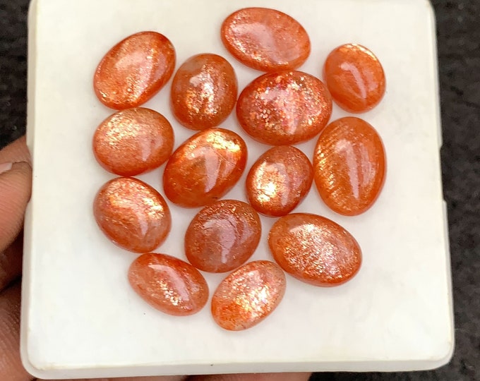 Sunstone Gemstone Natural Sunstone Smooth Oval Shape Cabochons Gemstone ...