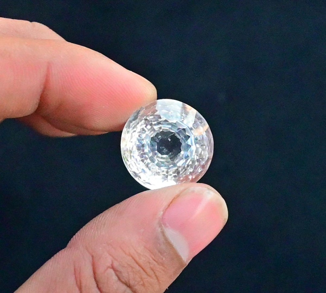 Amazing Crystal Gemstone Natural Crystal Faceted Cut Round Shape ...