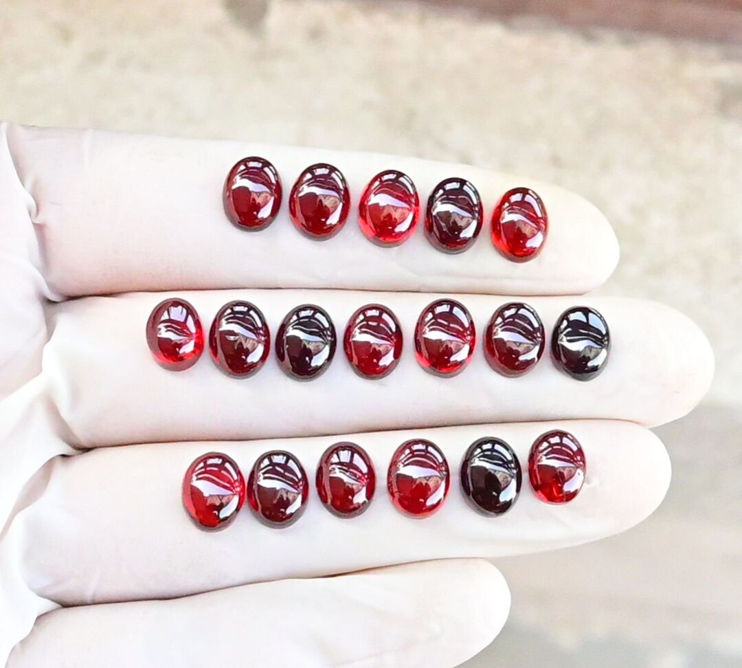 Pyrope Garnet Gemstone Natural Pyrope Garnet Smooth Oval Cabochons ...
