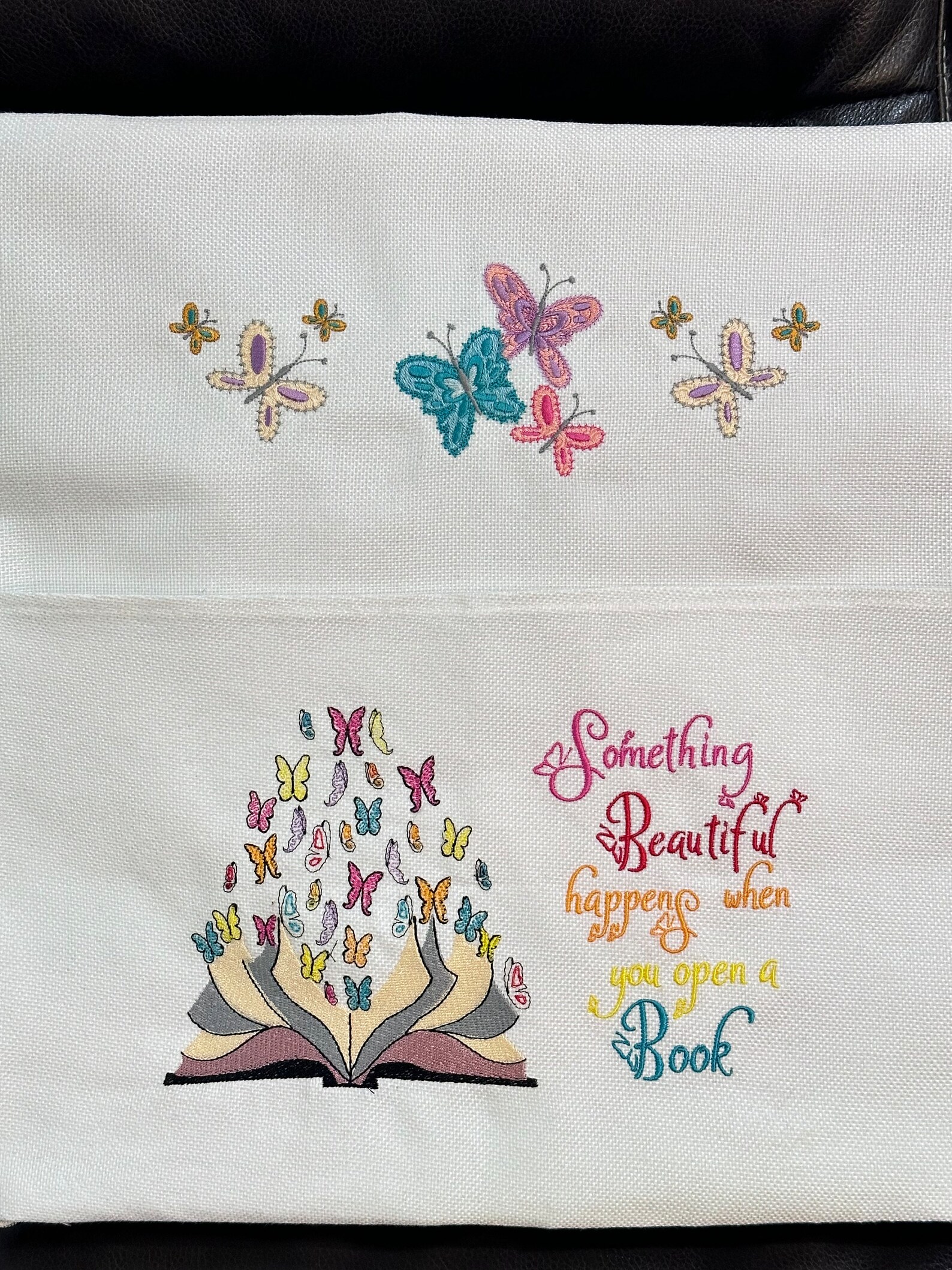 Embroidered Book Pillow, Reading Pillow, Bible Pocket Pillow, Book ...