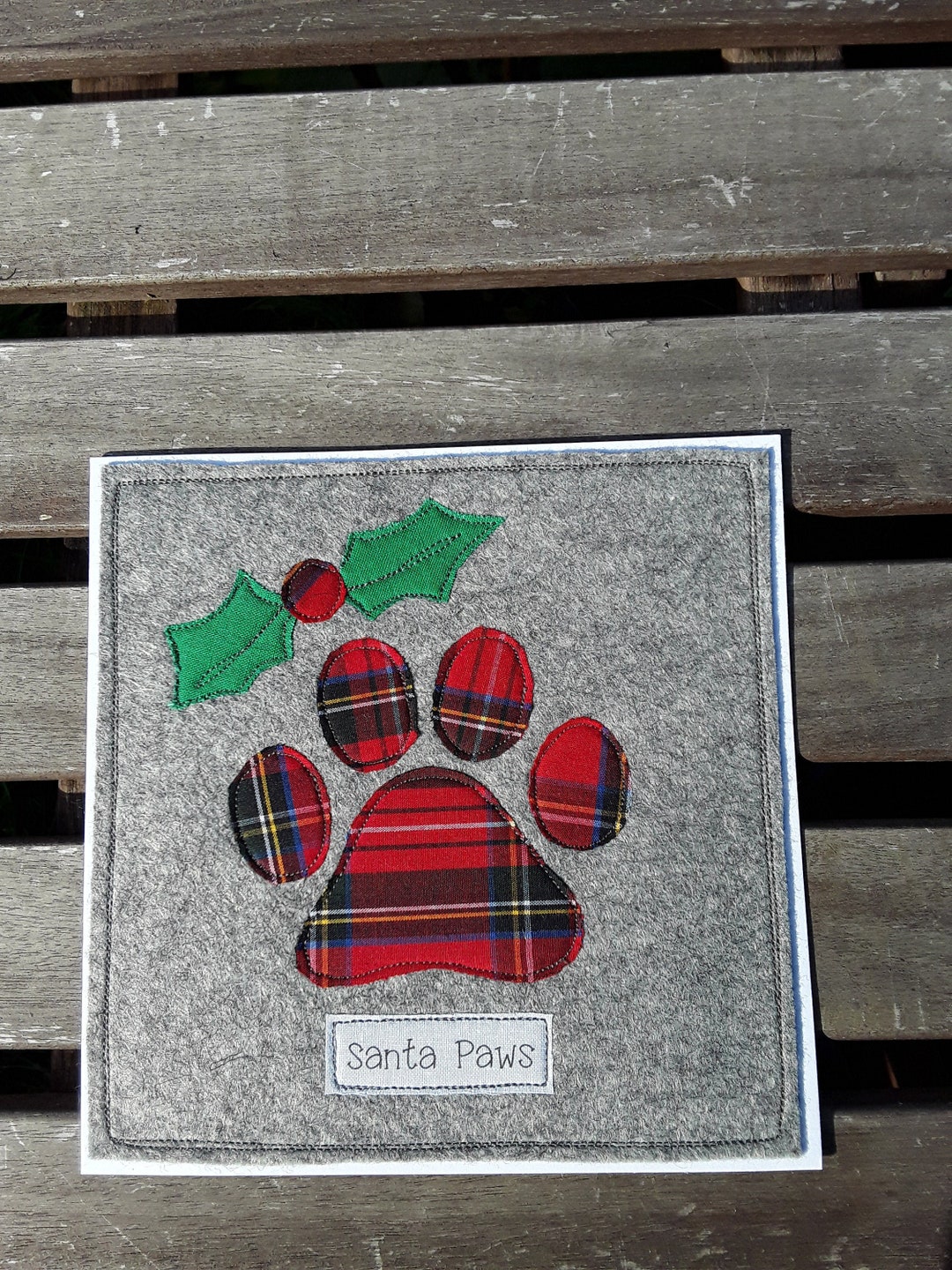 Handmade Dog Christmas Card - Santa Paws Felt Holiday Card - Etsy