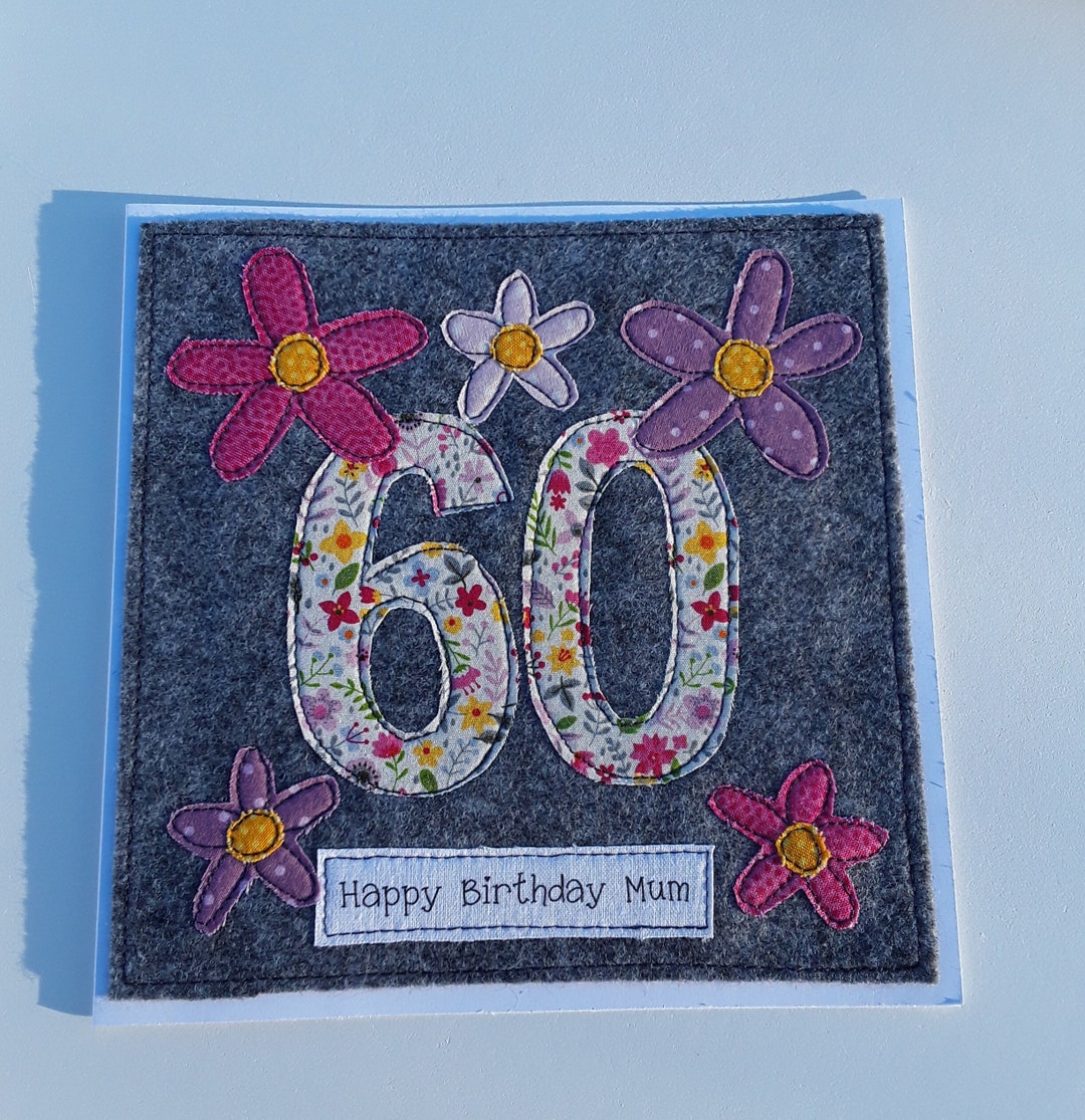 Handmade Personalised 60th Birthday Card - Female Birthday - Floral ...