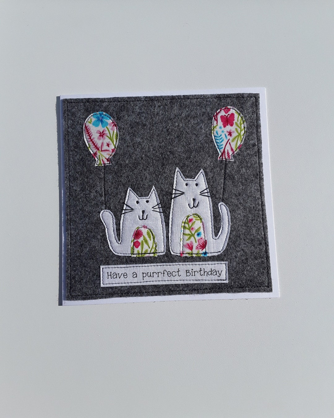 Handmade Birthday Card for Cat Lover - Cat Themed Birthday Card - Cat ...