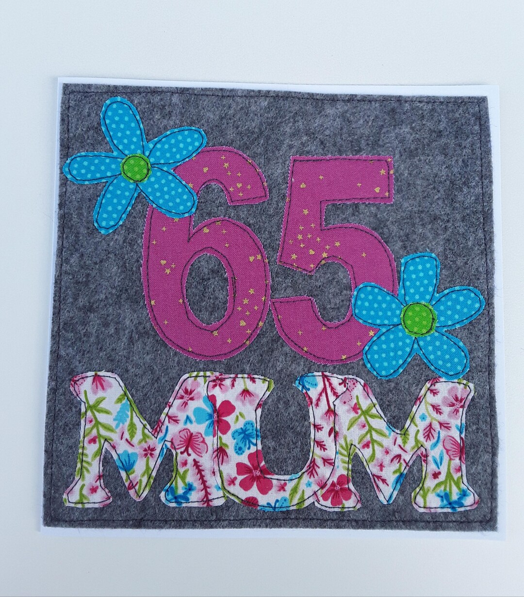 Handmade 65th Birthday Card for Mum, Mom, Mam - Floral Birthday ...