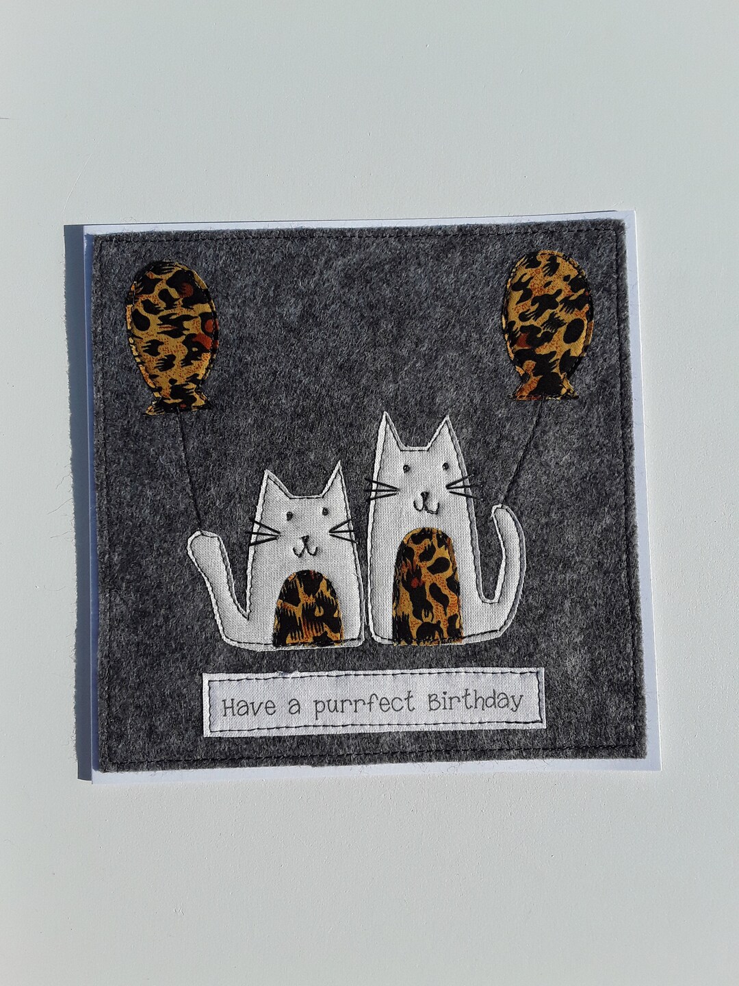 Handmade Birthday Card for Cat Lover OOAK Cat Themed Birthday Card cat ...
