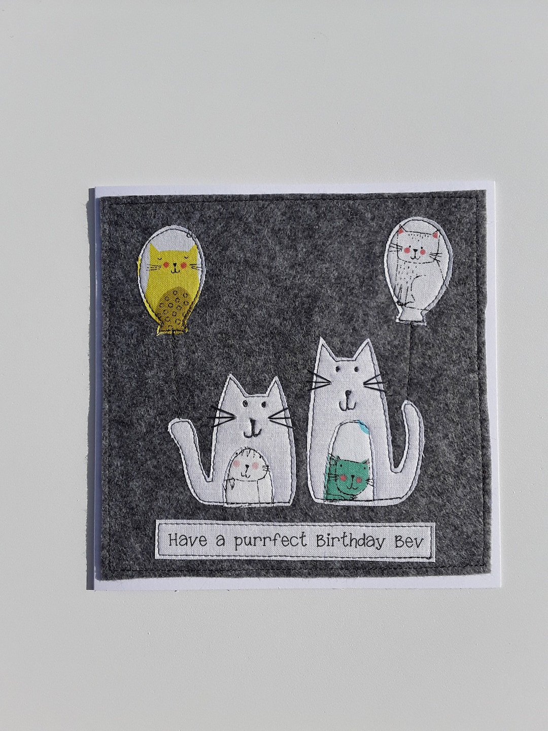 Personalised Handmade Birthday Card for Cat Lover - Cat Themed Birthday ...