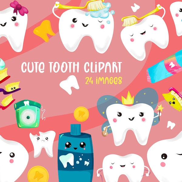Cute Tooth Clipart - Etsy