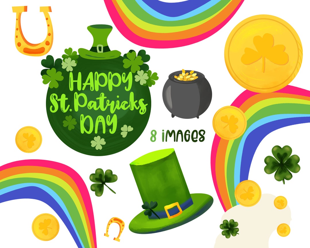 St. Patrick's Day Clipart Set 8 PNG Files Instant Download Saint ...