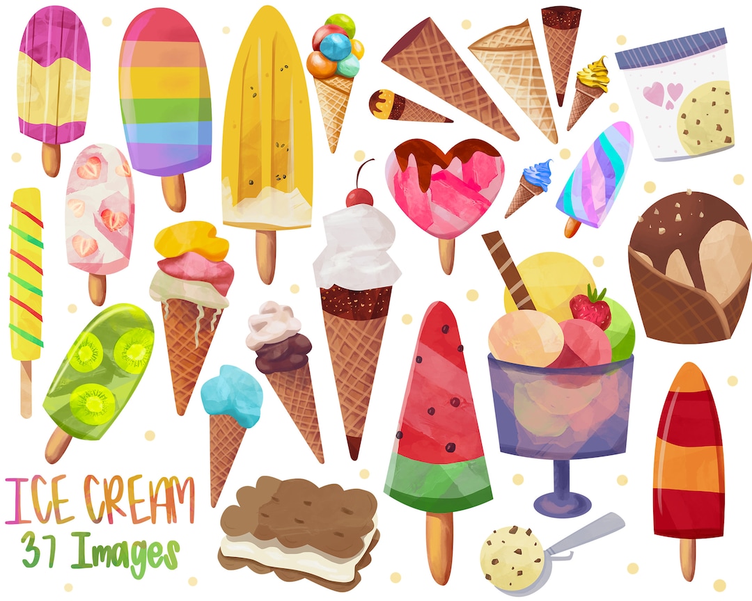 Ice Cream Clipart 37 PNG Files Summer Clipart, Icy Popsicle, Ice Cream ...