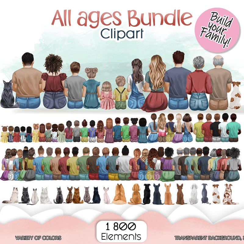 Family Portrait Clipart File - Etsy UK